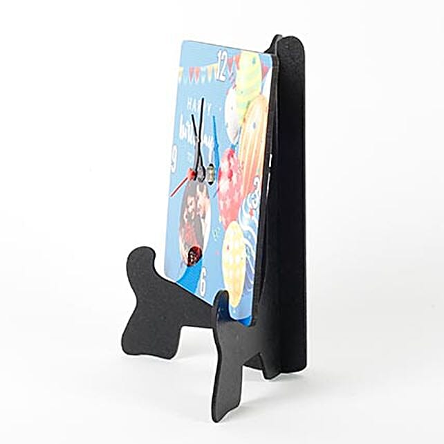Personalised Birthday MDF Table Clock | Gift photo printed table clock ...